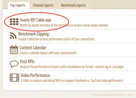PREPARE A YEARLY KPIs TABLE